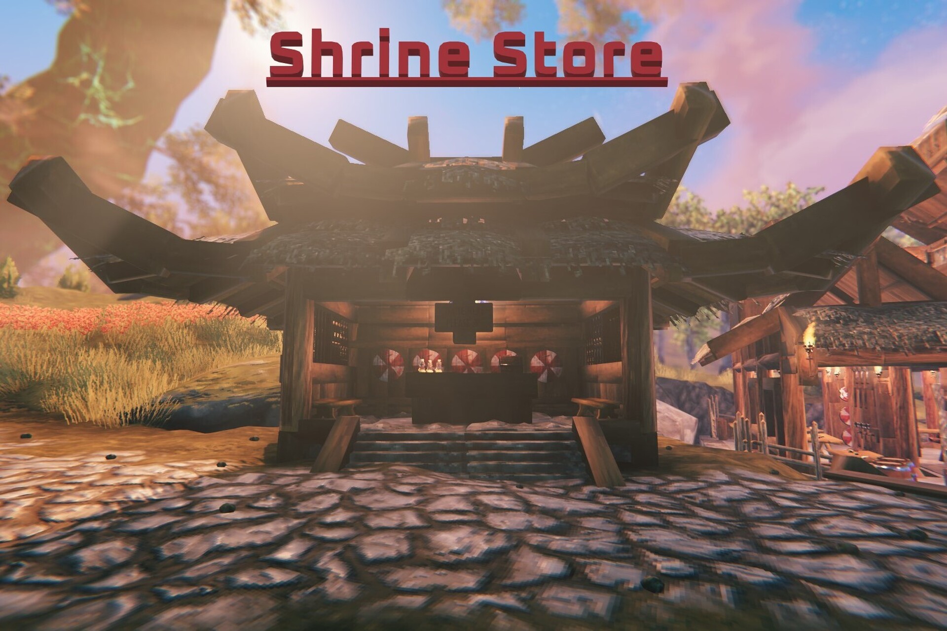 Japanese Shrine Store Valheim Build