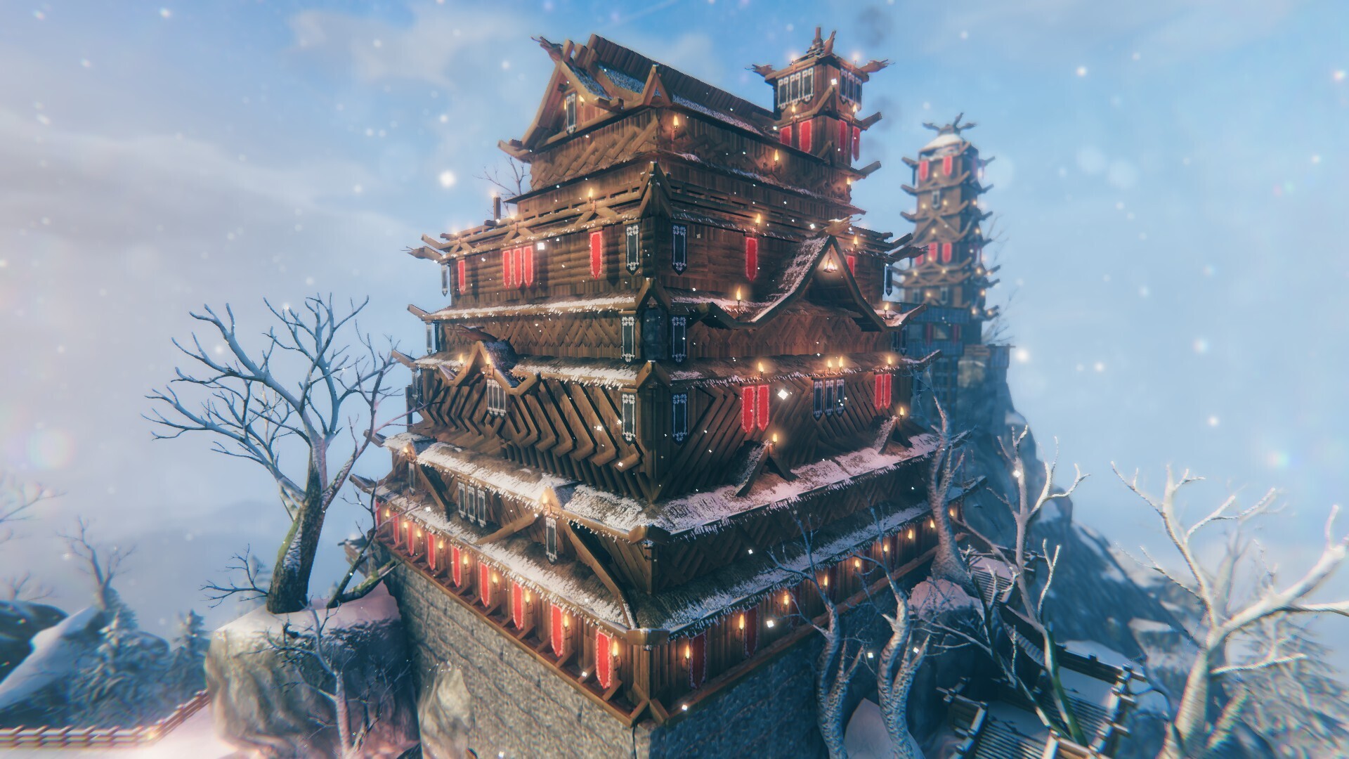Fantasy Japanese Temple Valheim Build