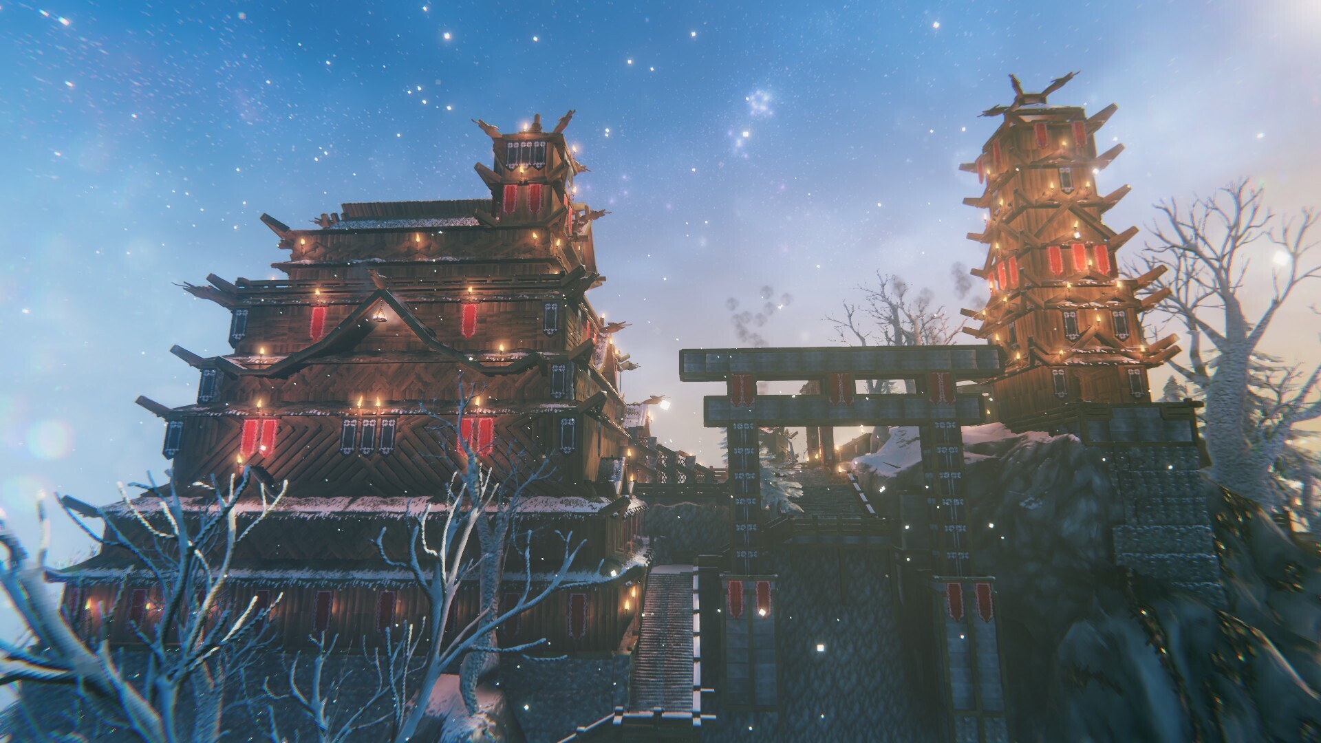 Fantasy Japanese Temple Valheim Build