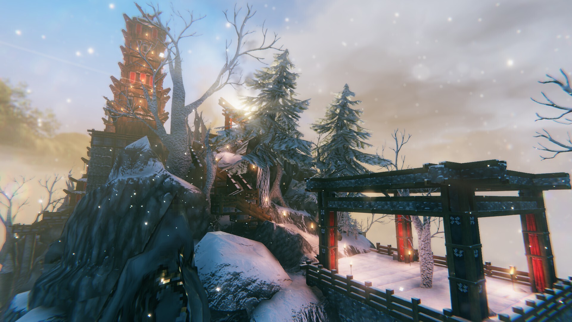 Fantasy Japanese Temple Valheim Build