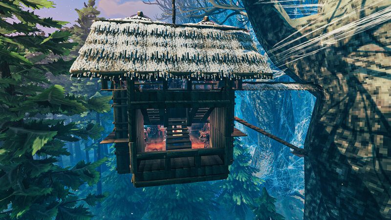 Simple Shack Hanging from a Tree Valheim Build