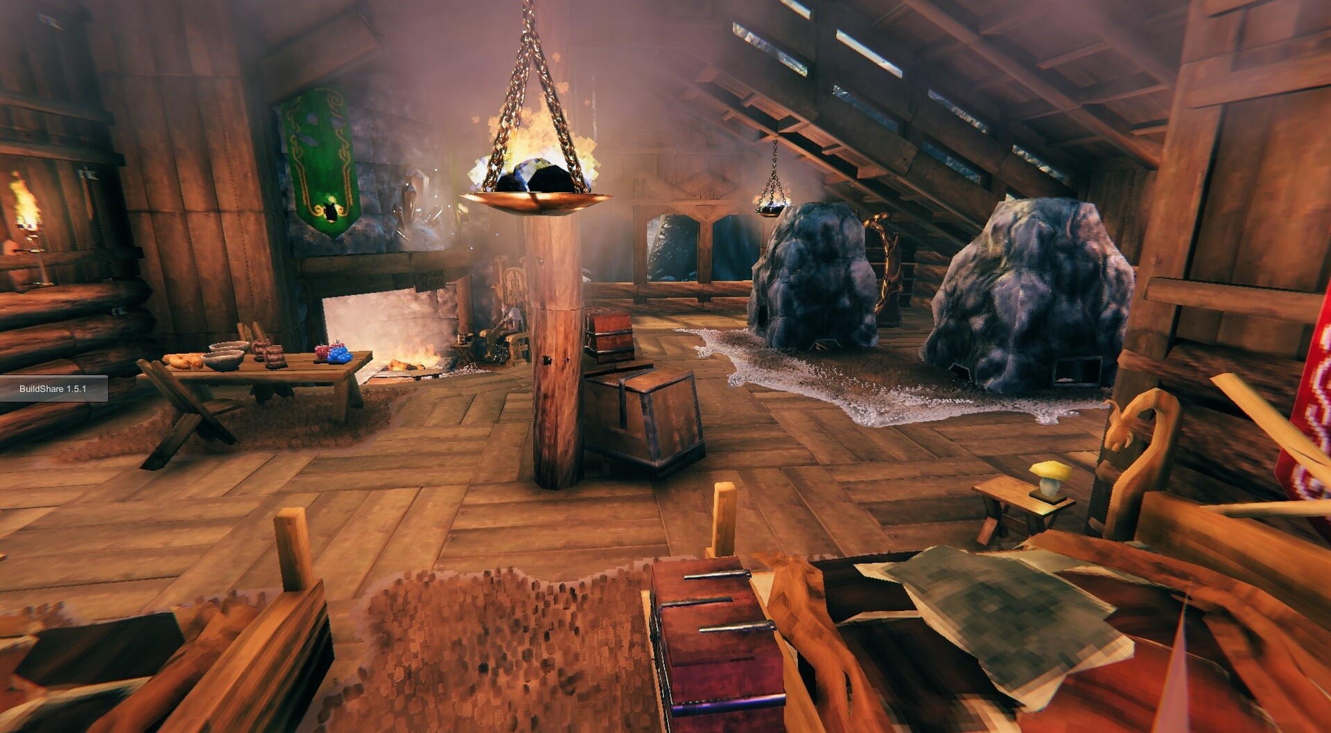 Lin's Fancy mountain house with underground workshop vbuild Valheim Build