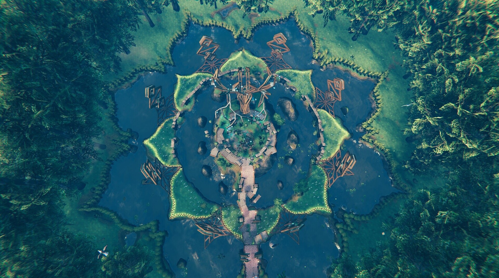Home of Eikthyr fantasy build by Lin and Raphium Valheim Build