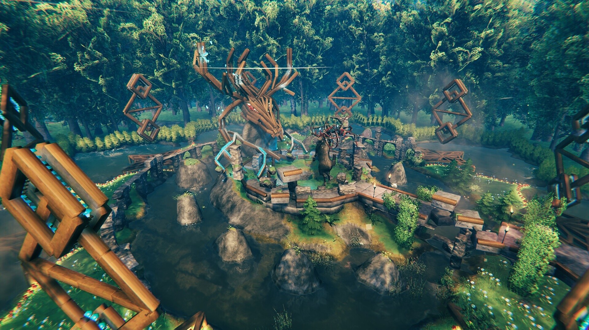 Home of Eikthyr fantasy build by Lin and Raphium Valheim Build