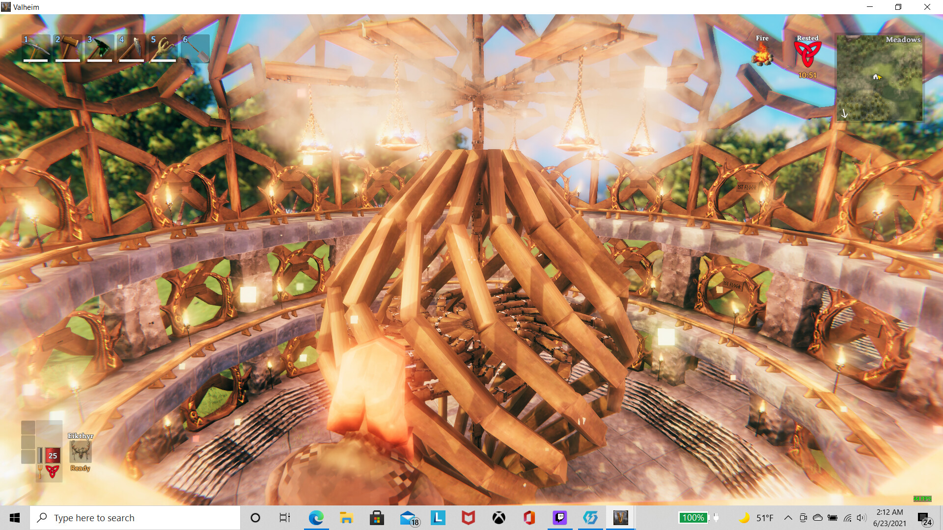 Three tier portal hub Valheim Build