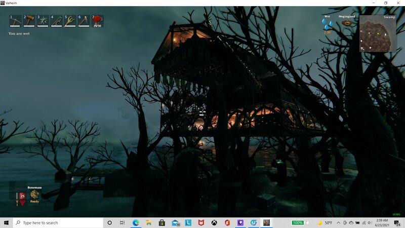 Large swamp treehouse Valheim Build