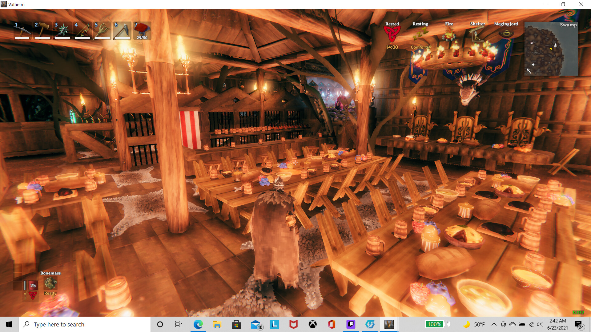 Large swamp treehouse Valheim Build