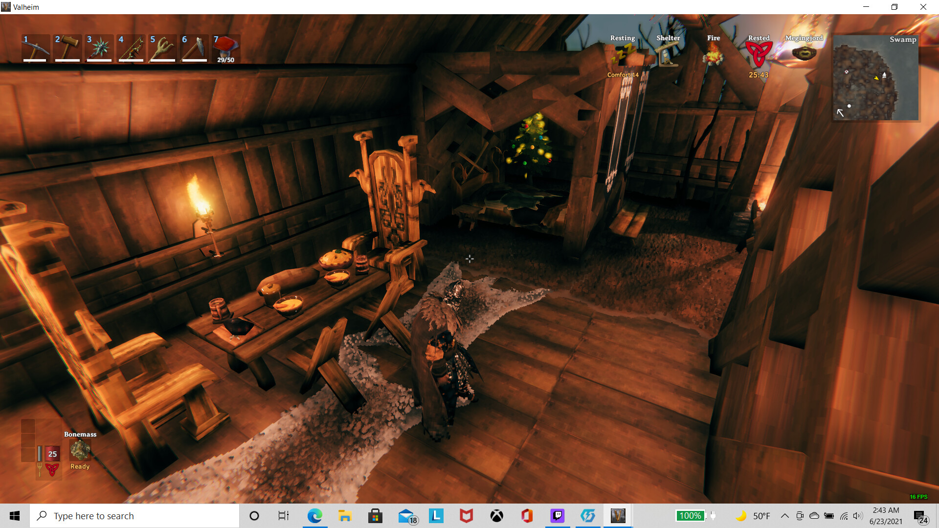 Large swamp treehouse Valheim Build