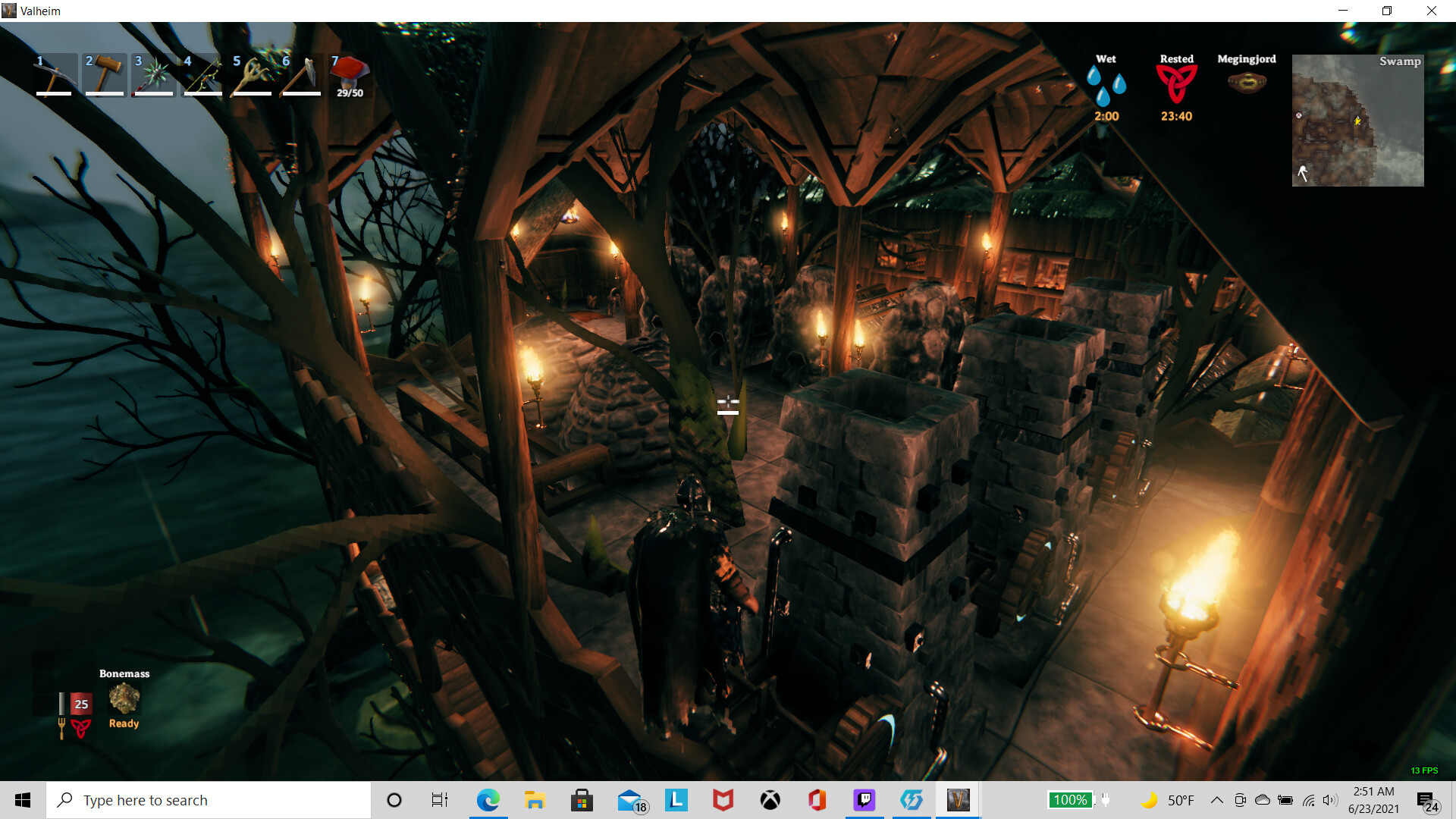 Large swamp treehouse Valheim Build