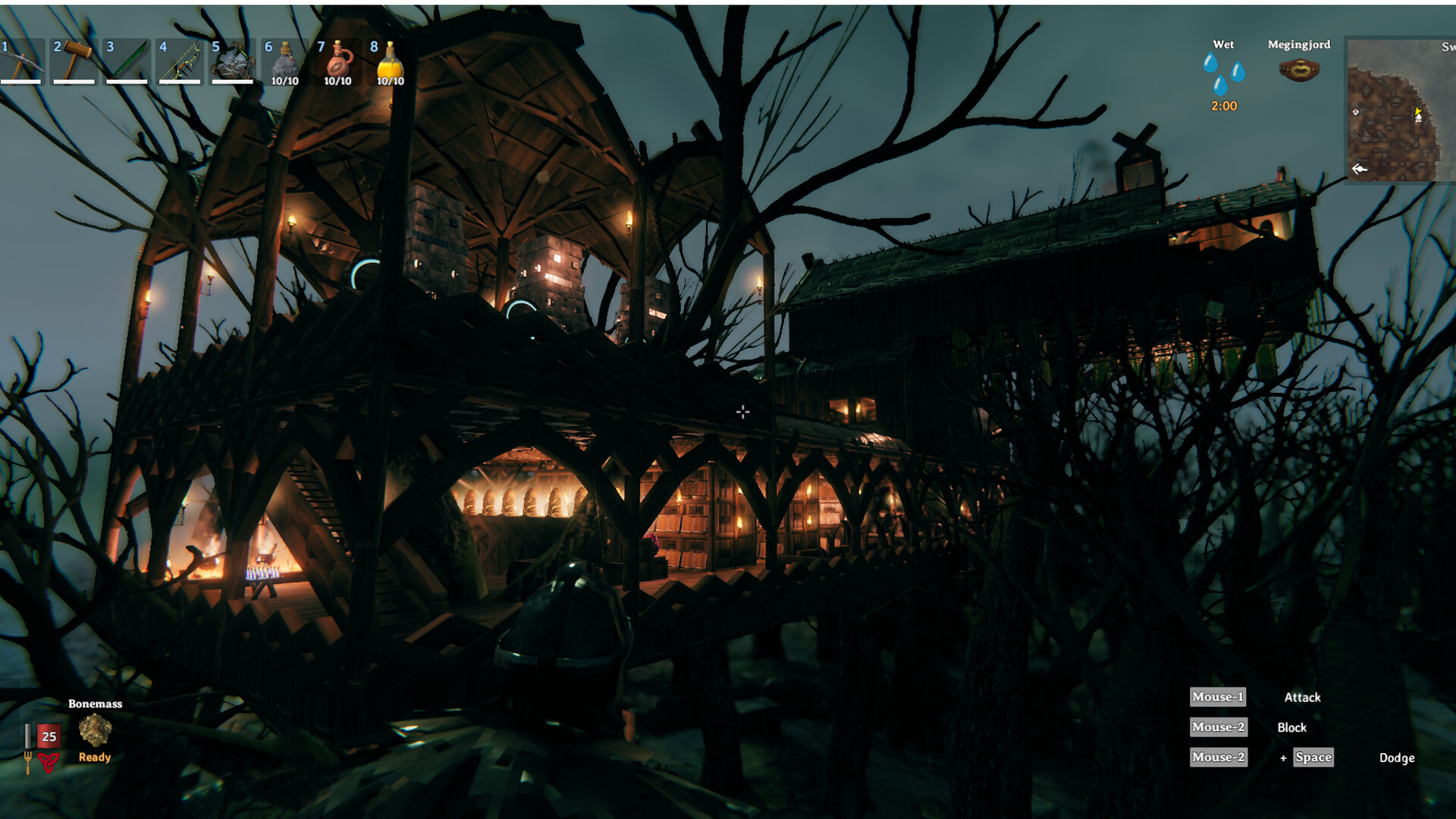 Large swamp treehouse Valheim Build