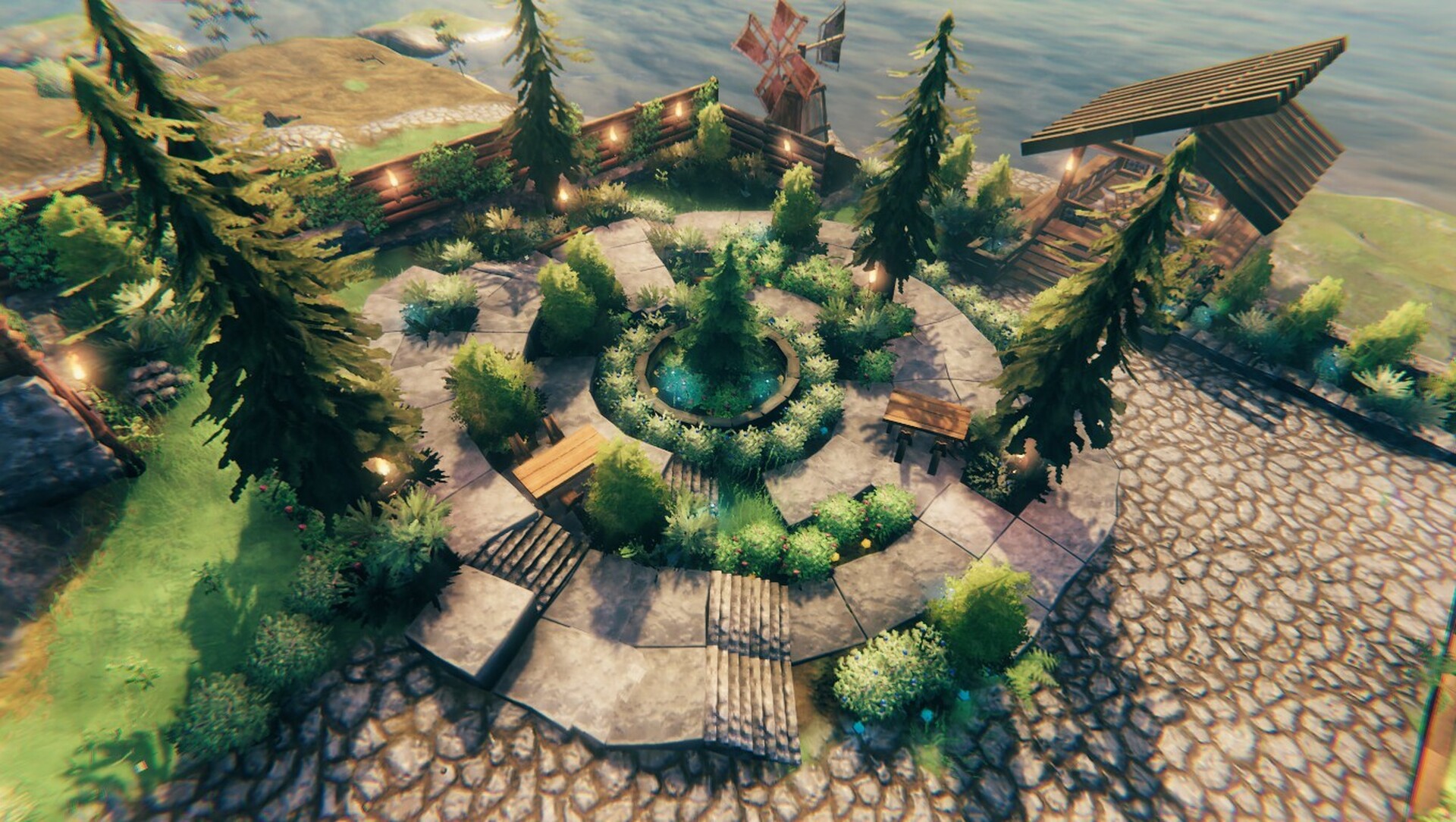 Resthouse with full Landscape Valheim Build