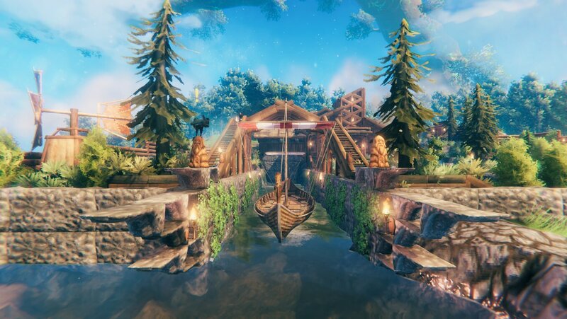 Resthouse with full Landscape Valheim Build