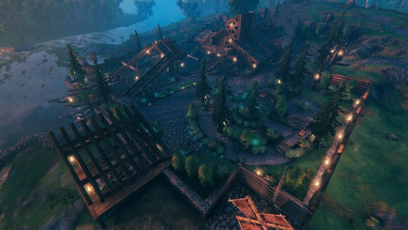 Resthouse with full Landscape Valheim Build