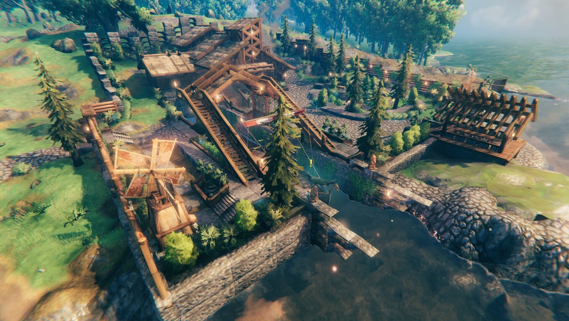 Resthouse with full Landscape Valheim Build