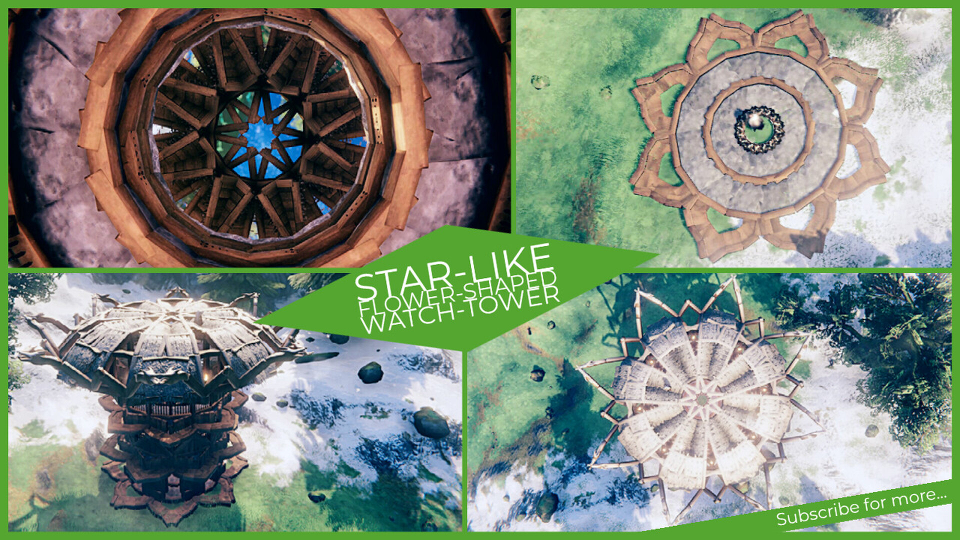 Star-like, Flower-Shaped, Watch-Tower Valheim Build