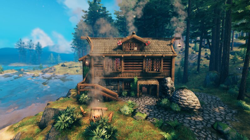 Medieval cabin, small cabin & storehouse Valheim Build
