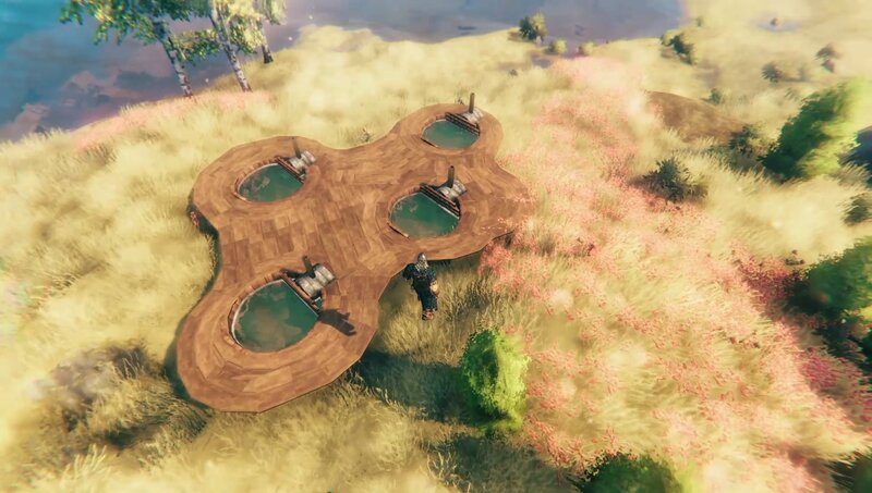 Elevated Bathtub - Water Tower & Bathhouse Valheim Build