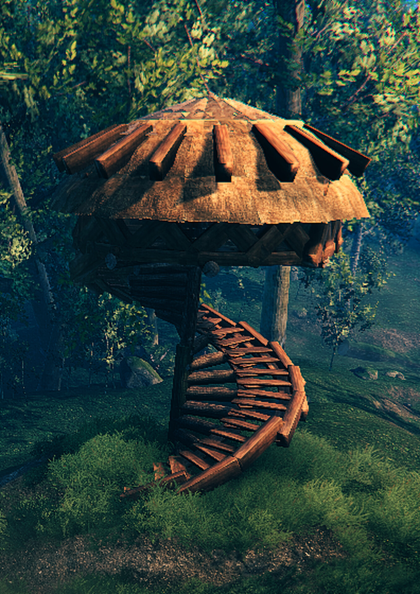 Spiral tower Valheim Build