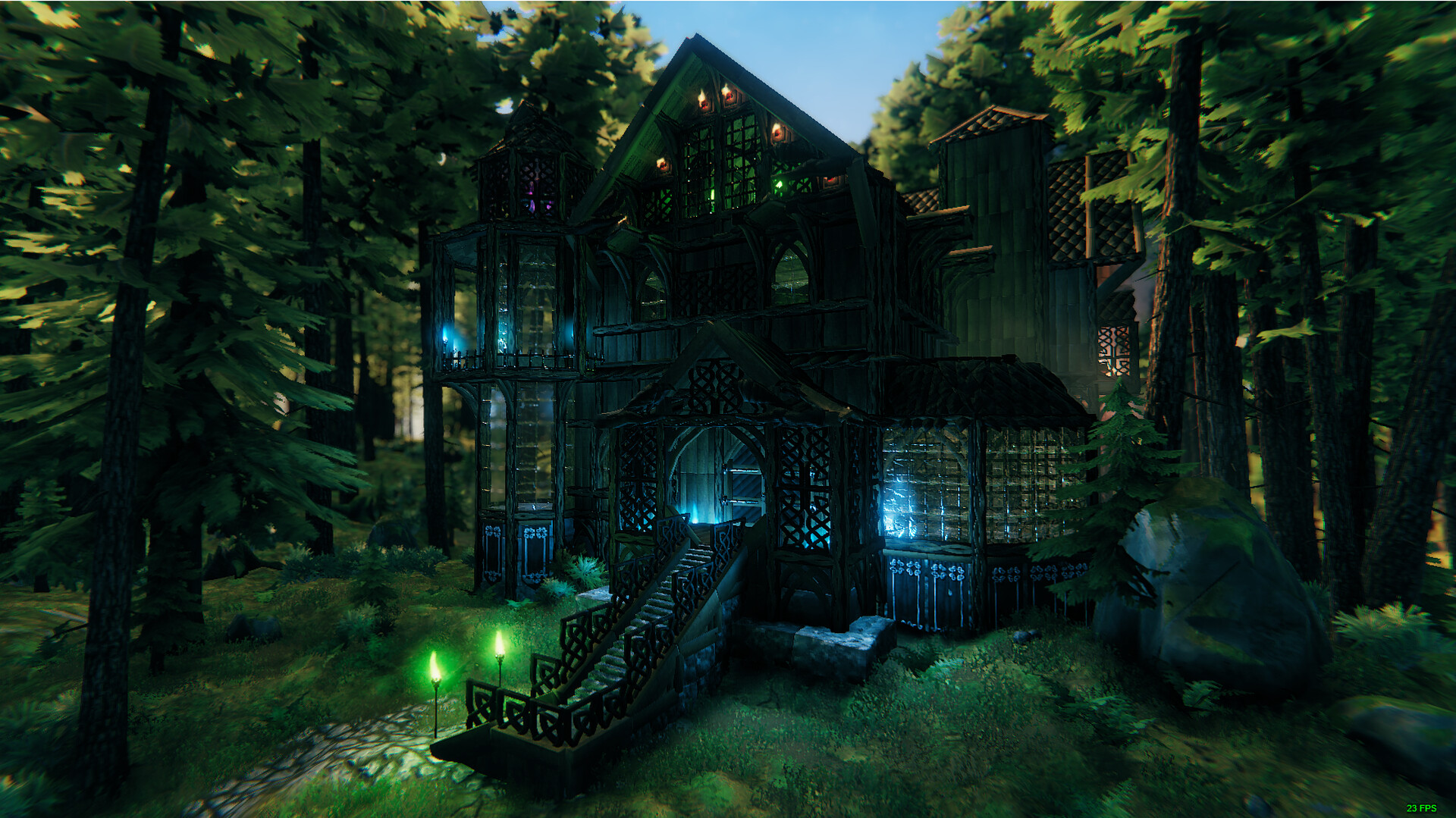 Haunted Victorian mansion, and mysterious clock Valheim Build