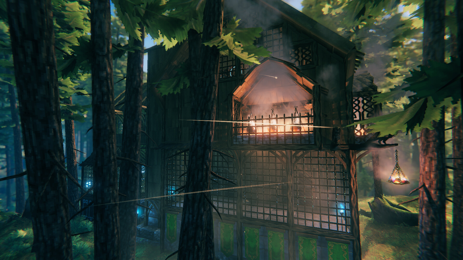 Haunted Victorian mansion, and mysterious clock Valheim Build