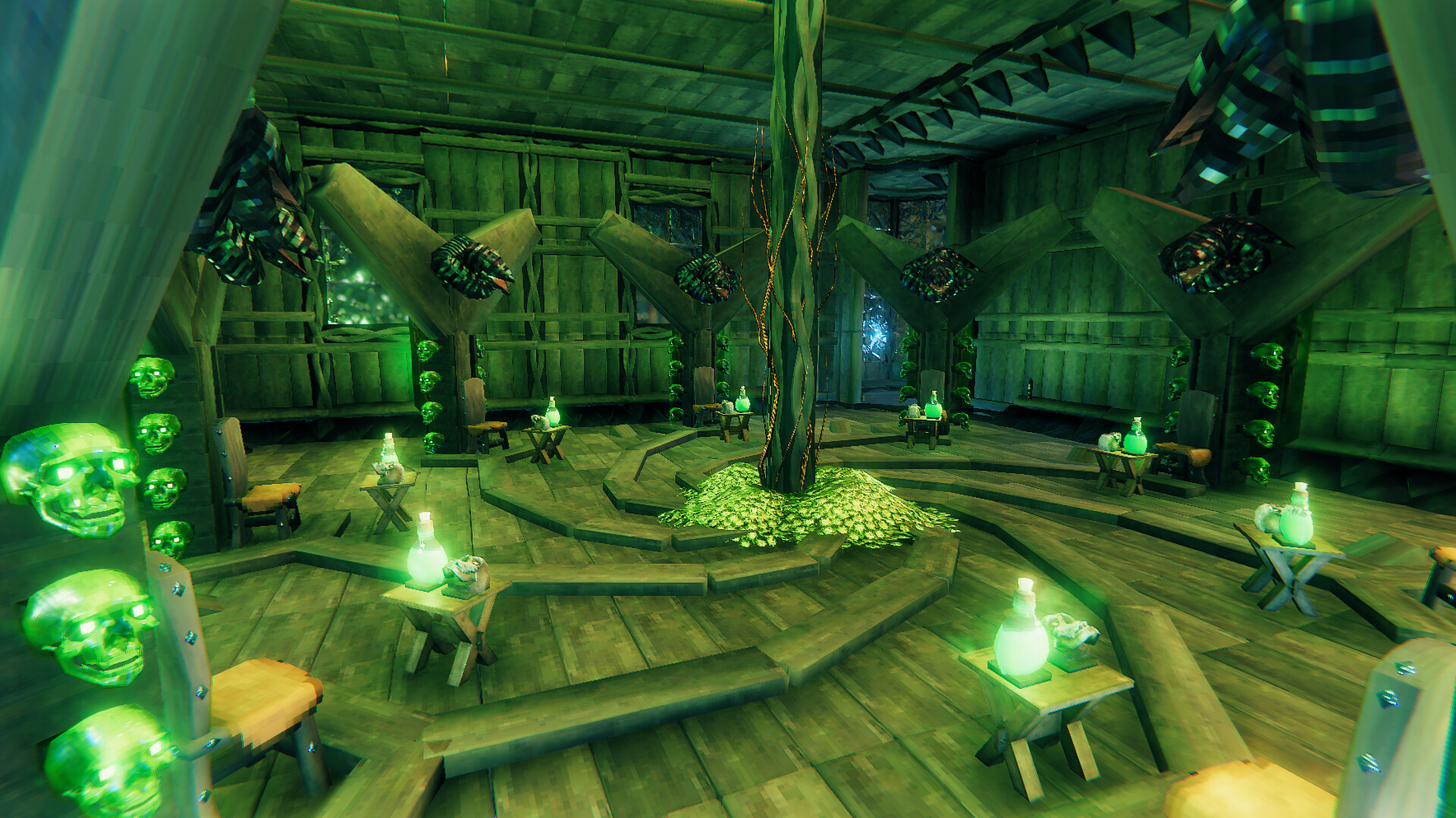 Haunted Victorian mansion, and mysterious clock Valheim Build