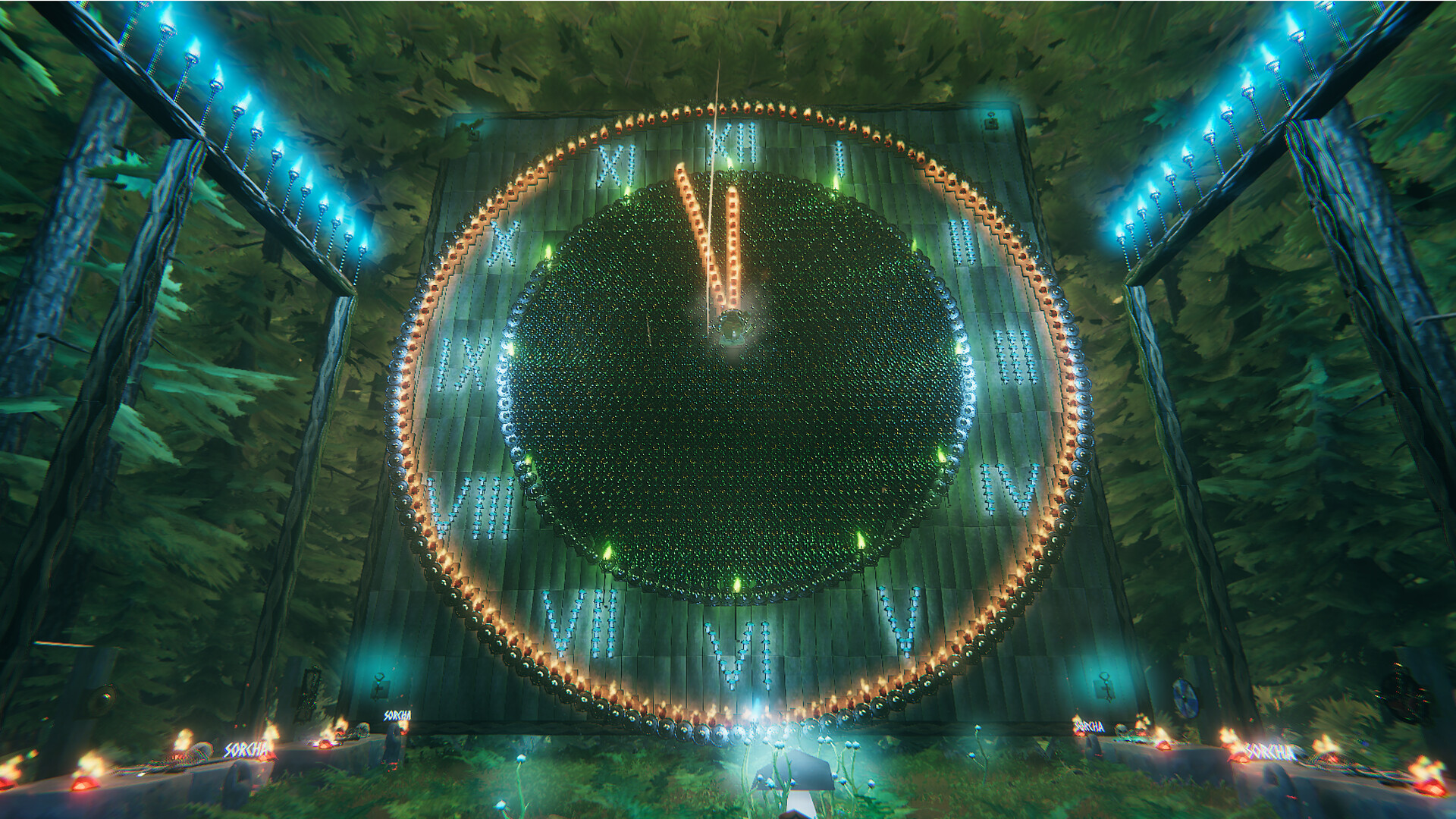 Haunted Victorian mansion, and mysterious clock Valheim Build