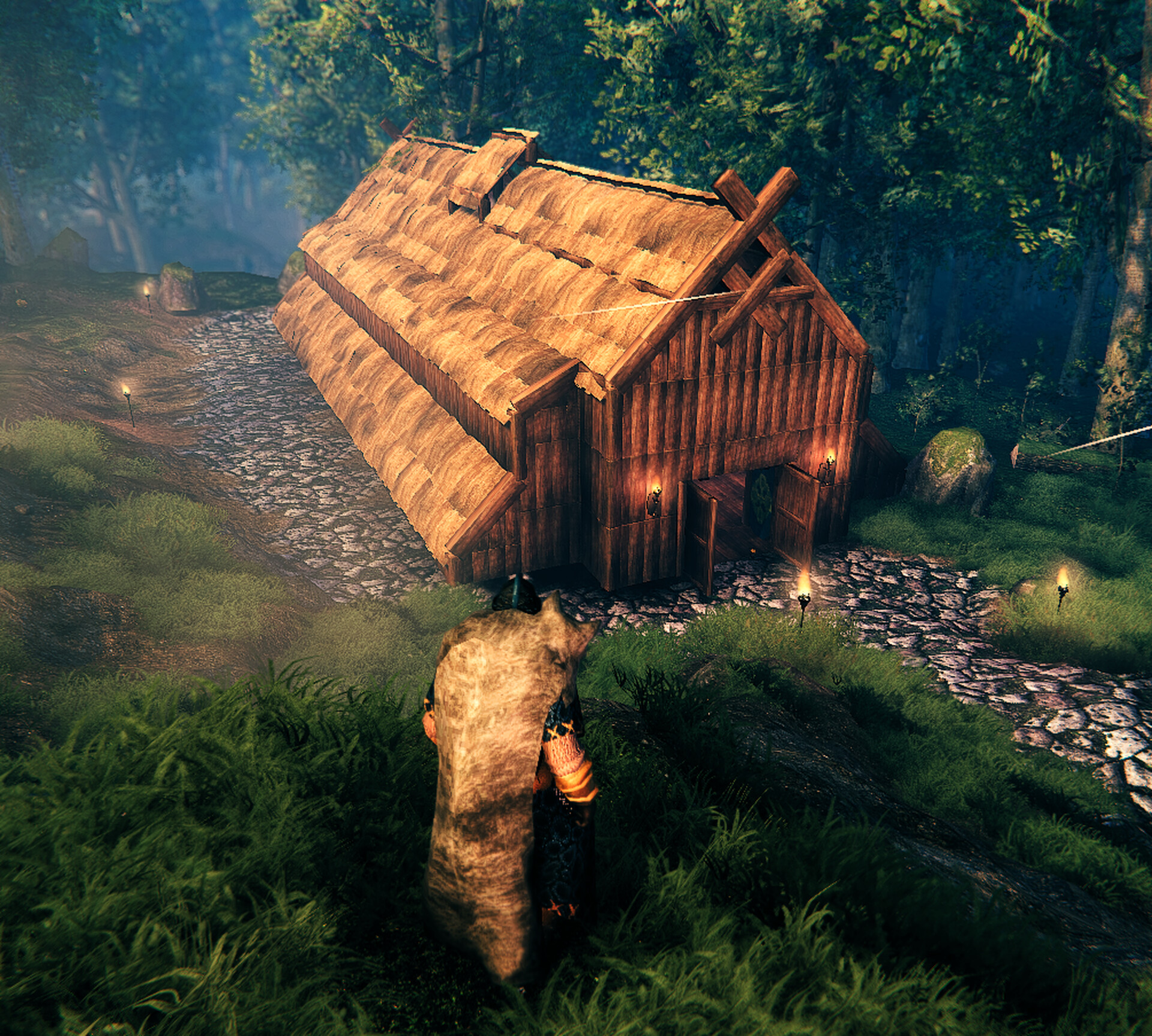 Several Longhouses Valheim Build