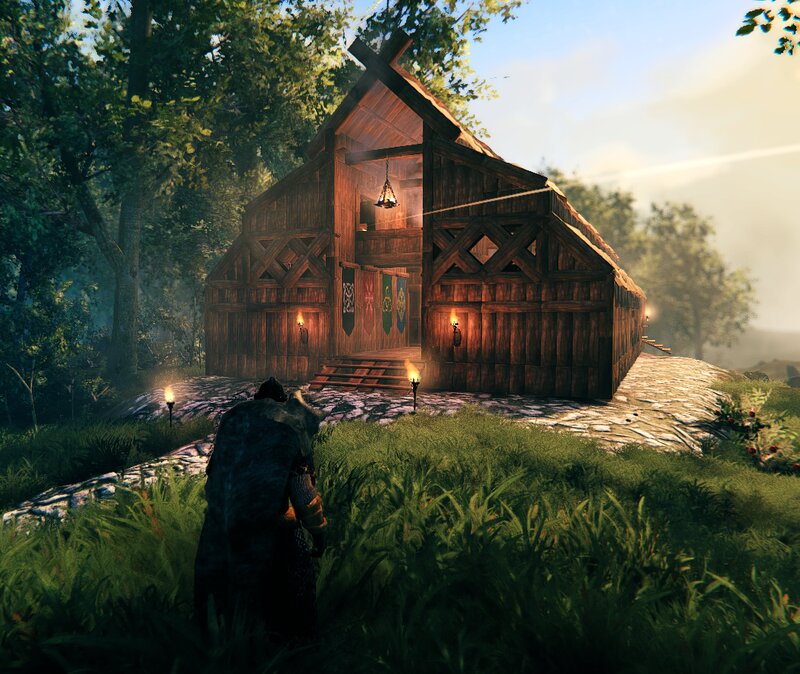 Several Longhouses Valheim Build