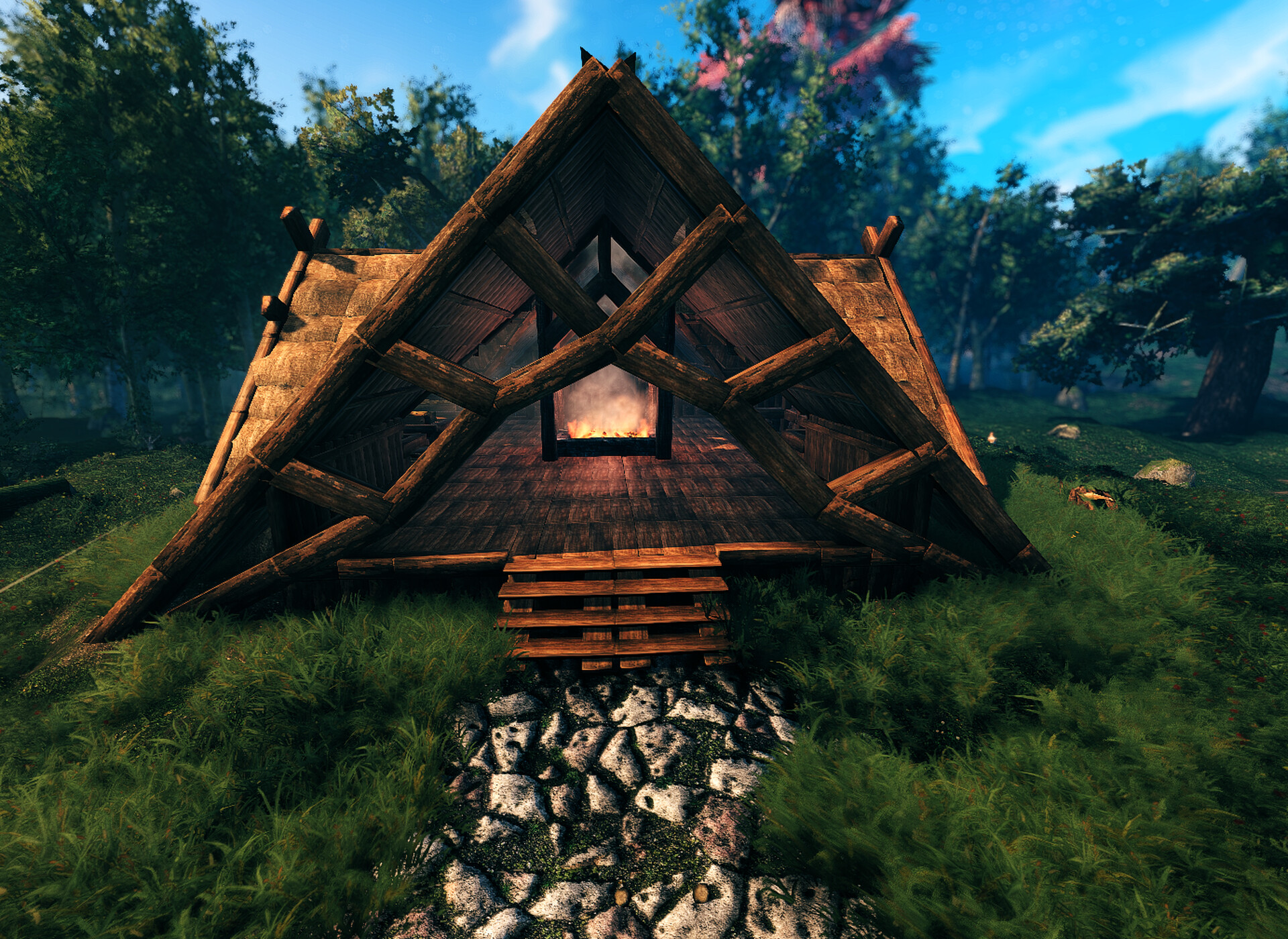 Decorative starter building for small community Valheim Build