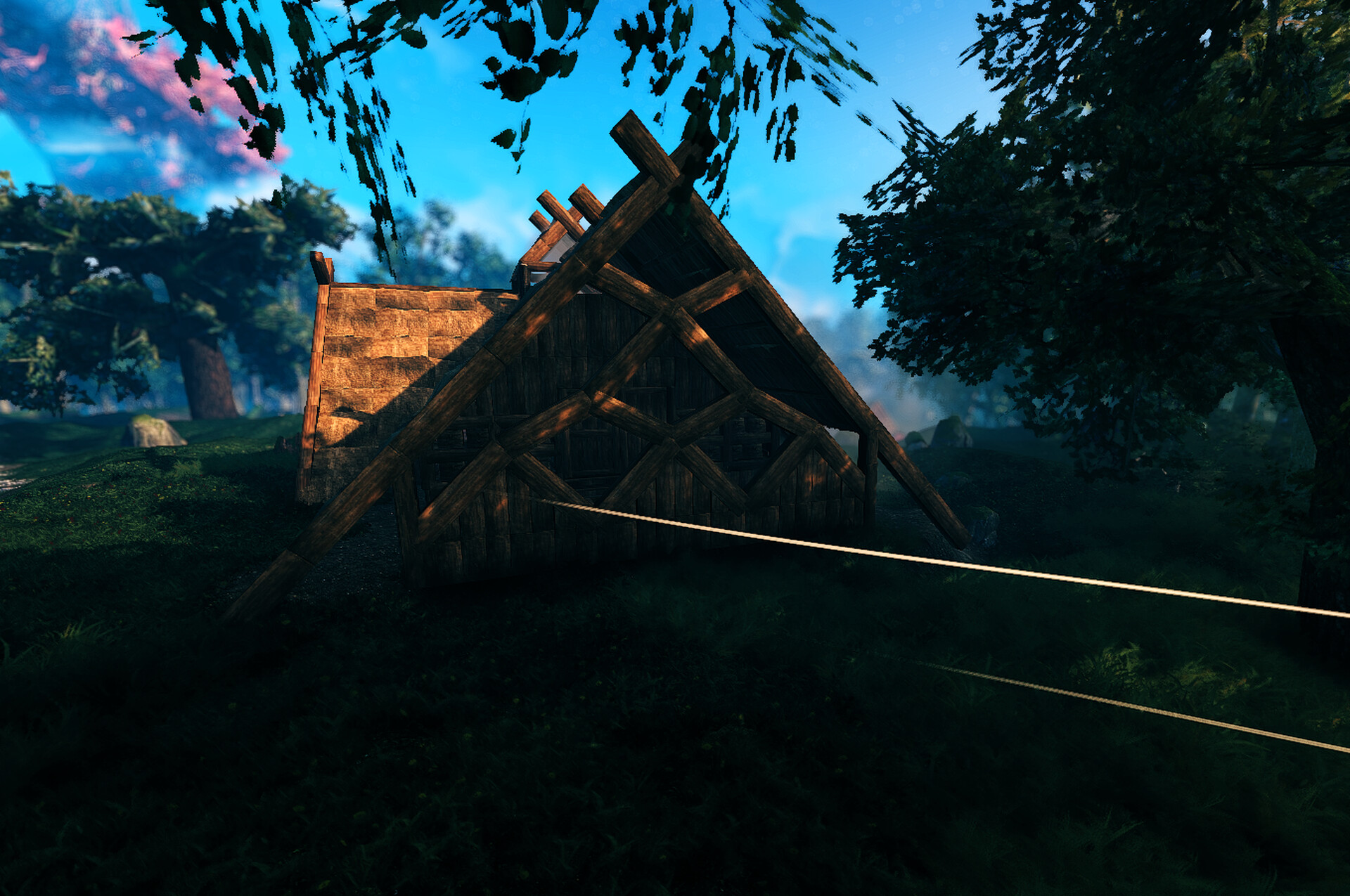 Decorative starter building for small community Valheim Build