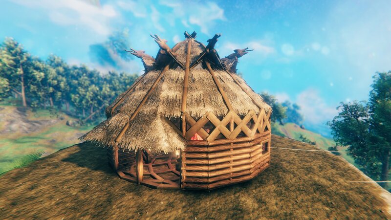 Two-Story Roundhouse Valheim Build