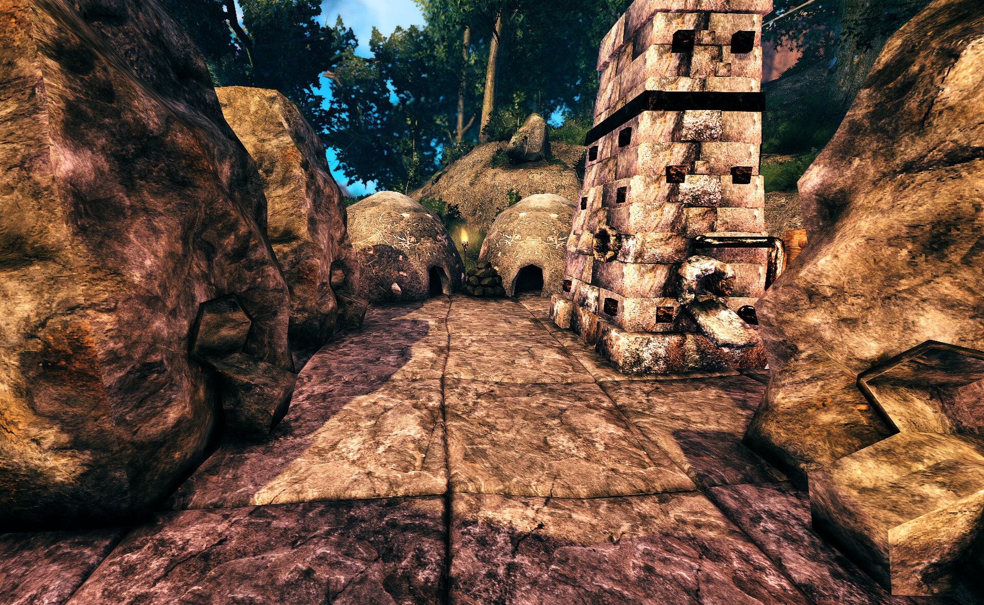 Blacksmith with store and living area Valheim Build