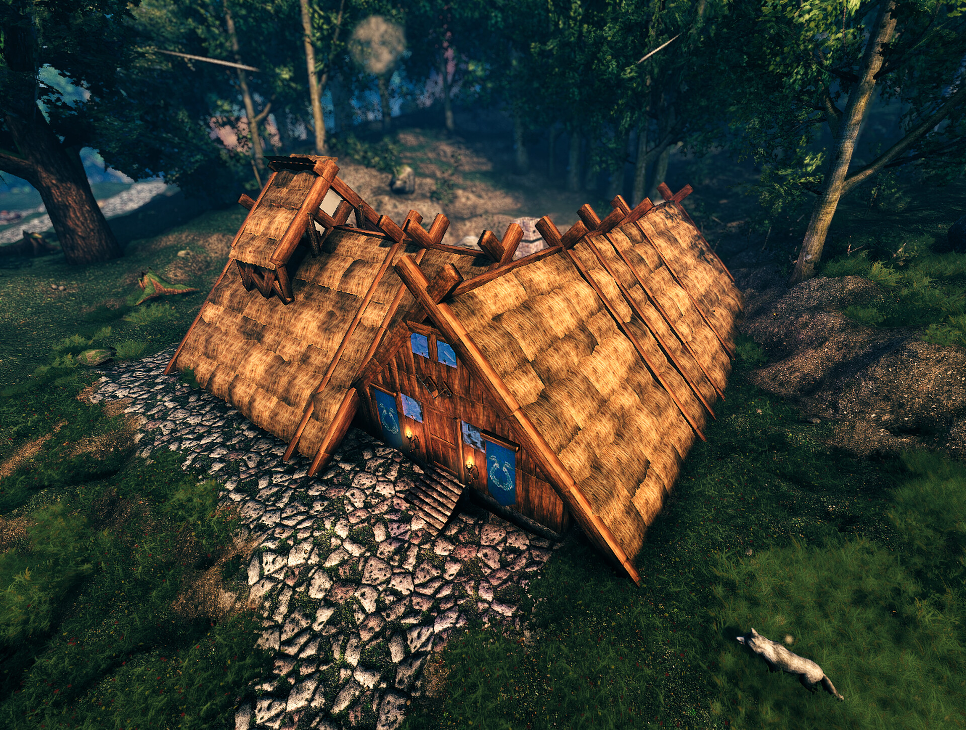 Blacksmith with store and living area Valheim Build