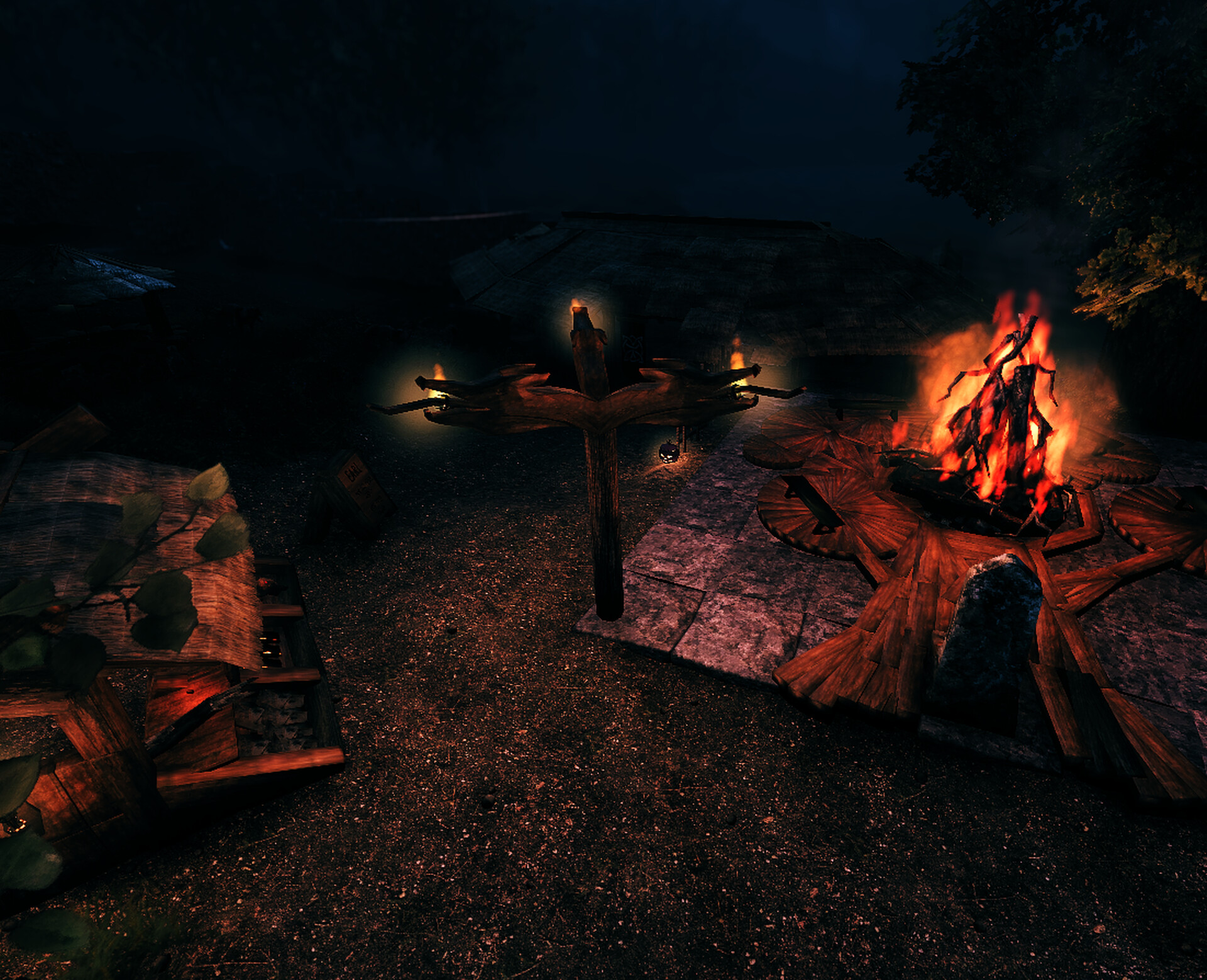 Dragon and raven lanterns Valheim Build