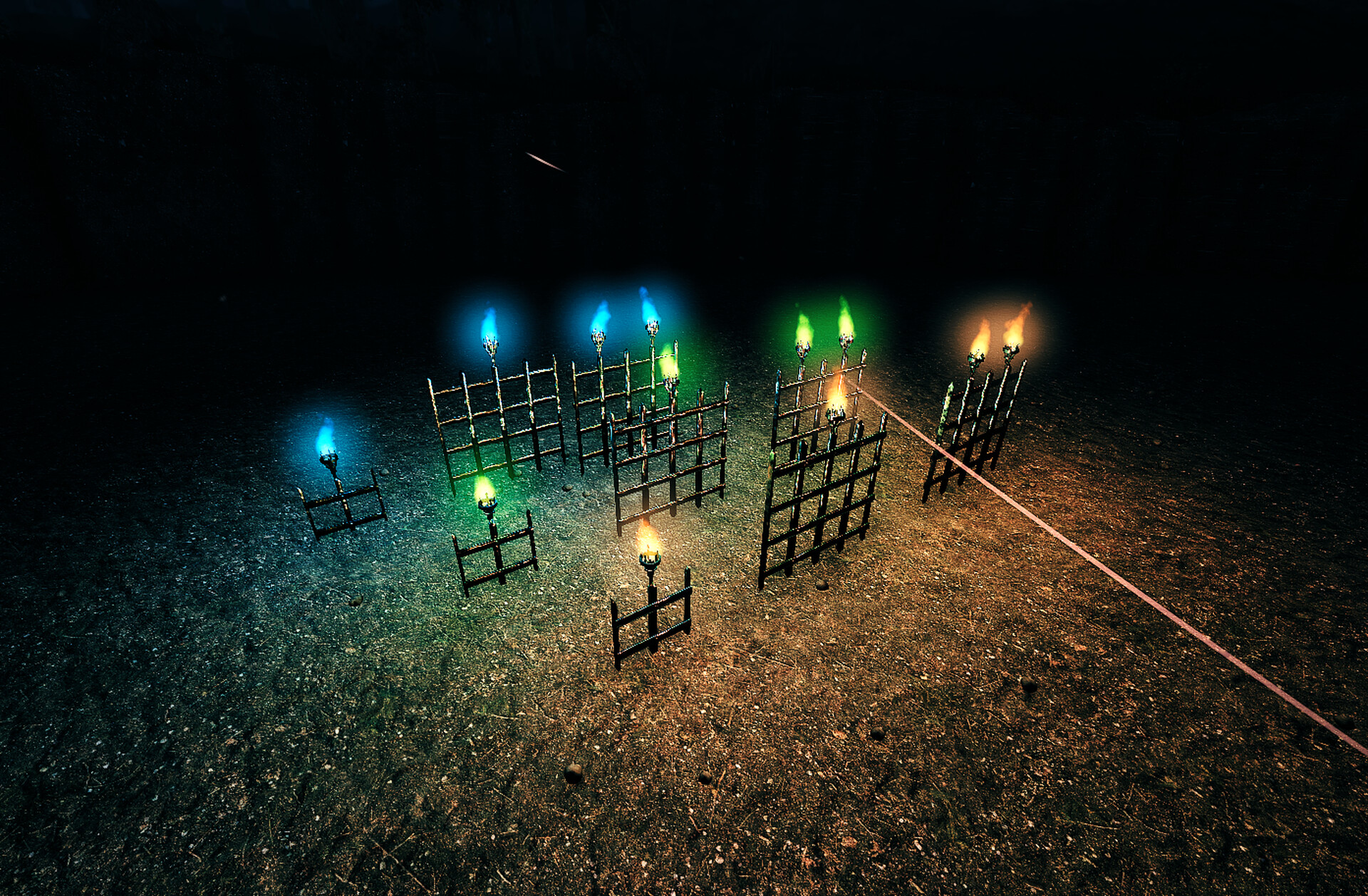 Lit floors, fences and poles Valheim Build