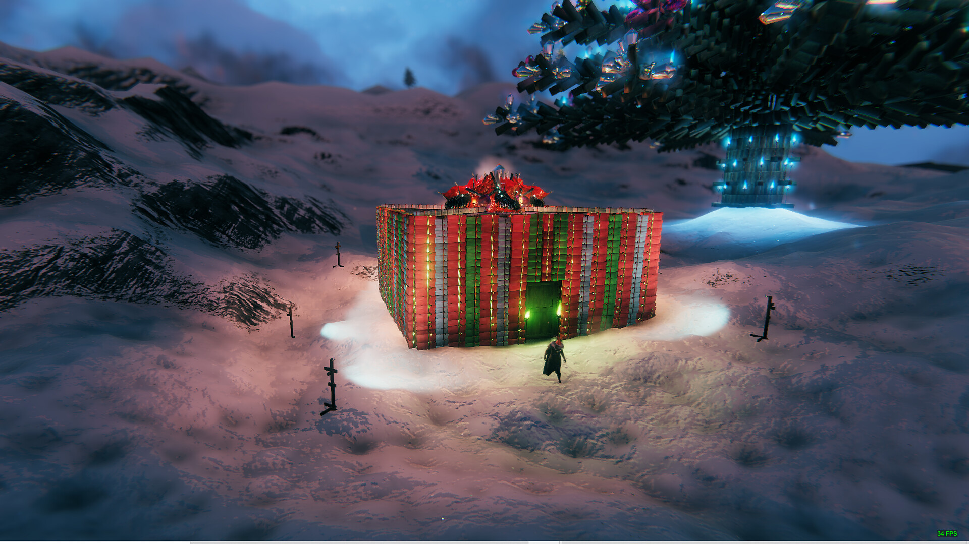 I built a Really Big Yule tree Valheim Build