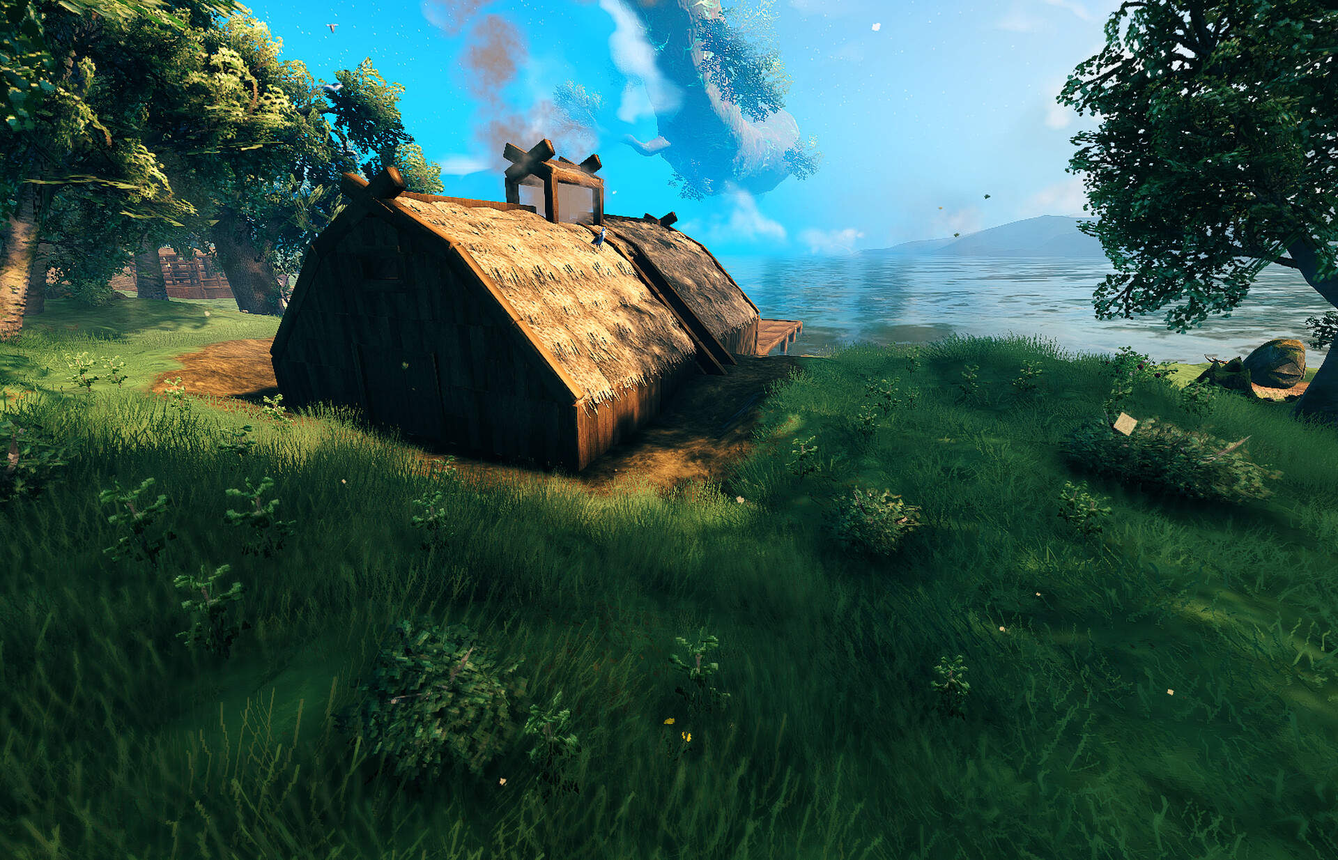 Community Starter home with dock Valheim Build
