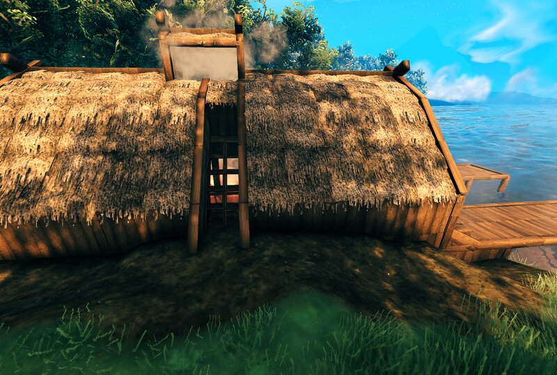Community Starter home with dock Valheim Build