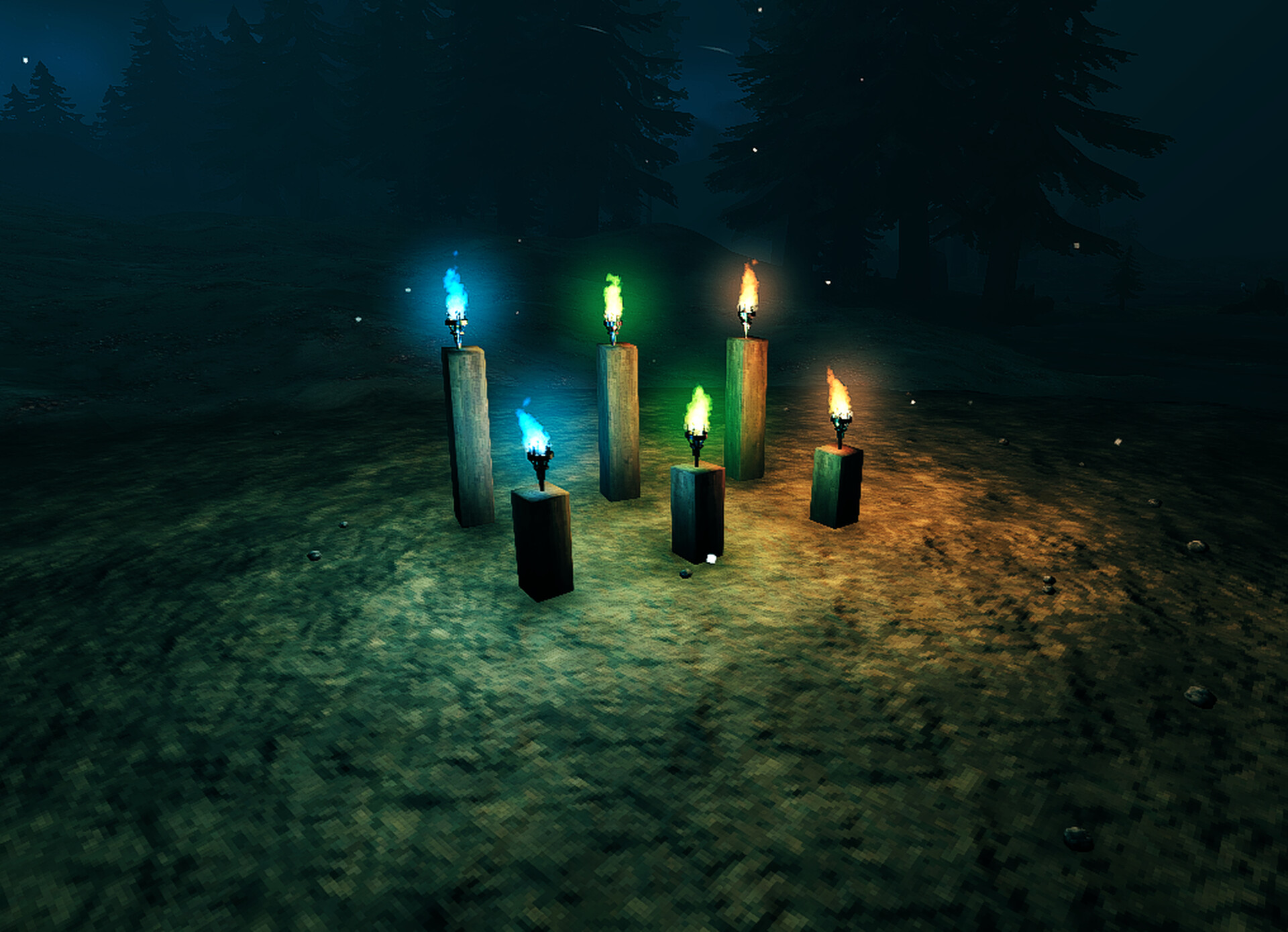 Lit floors, fences and poles Valheim Build