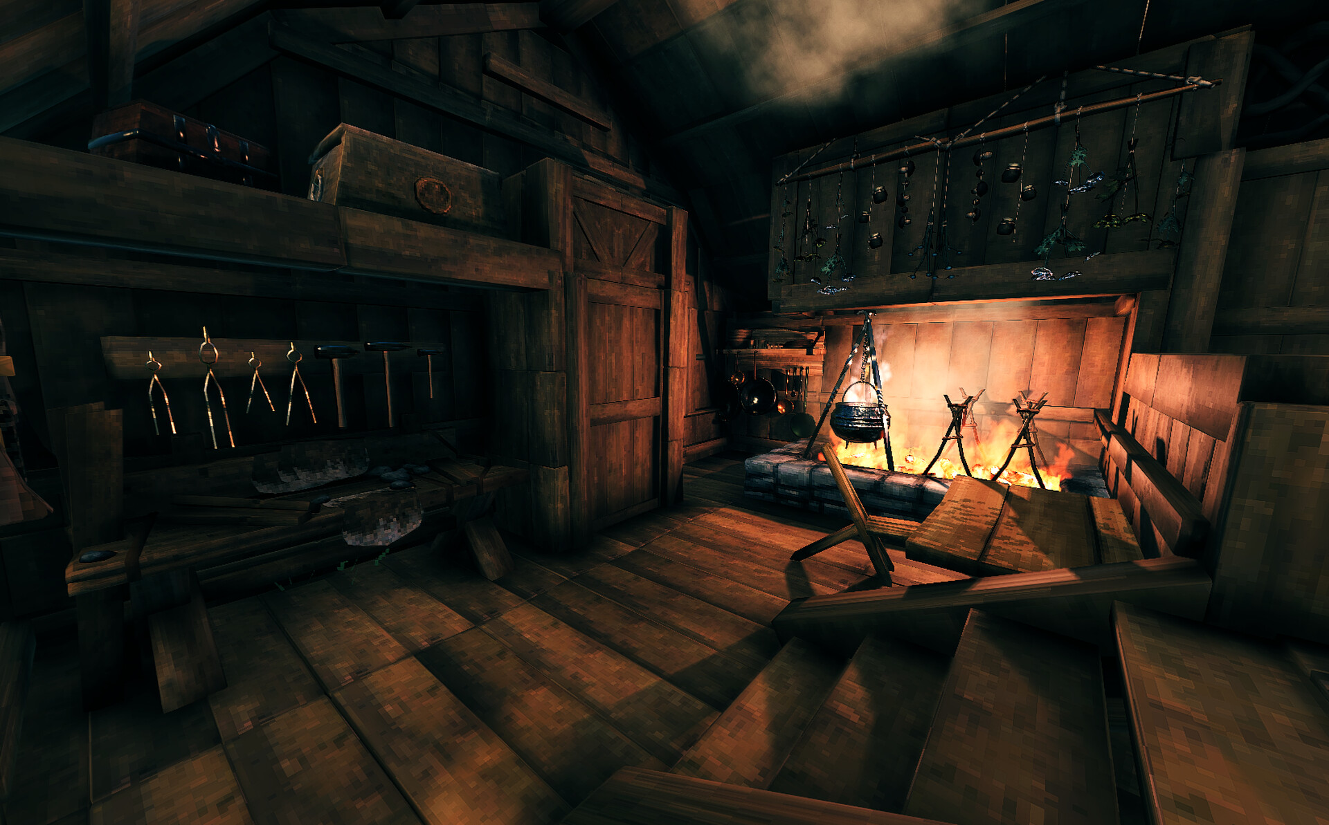 House with barn (animal shelter) Valheim Build