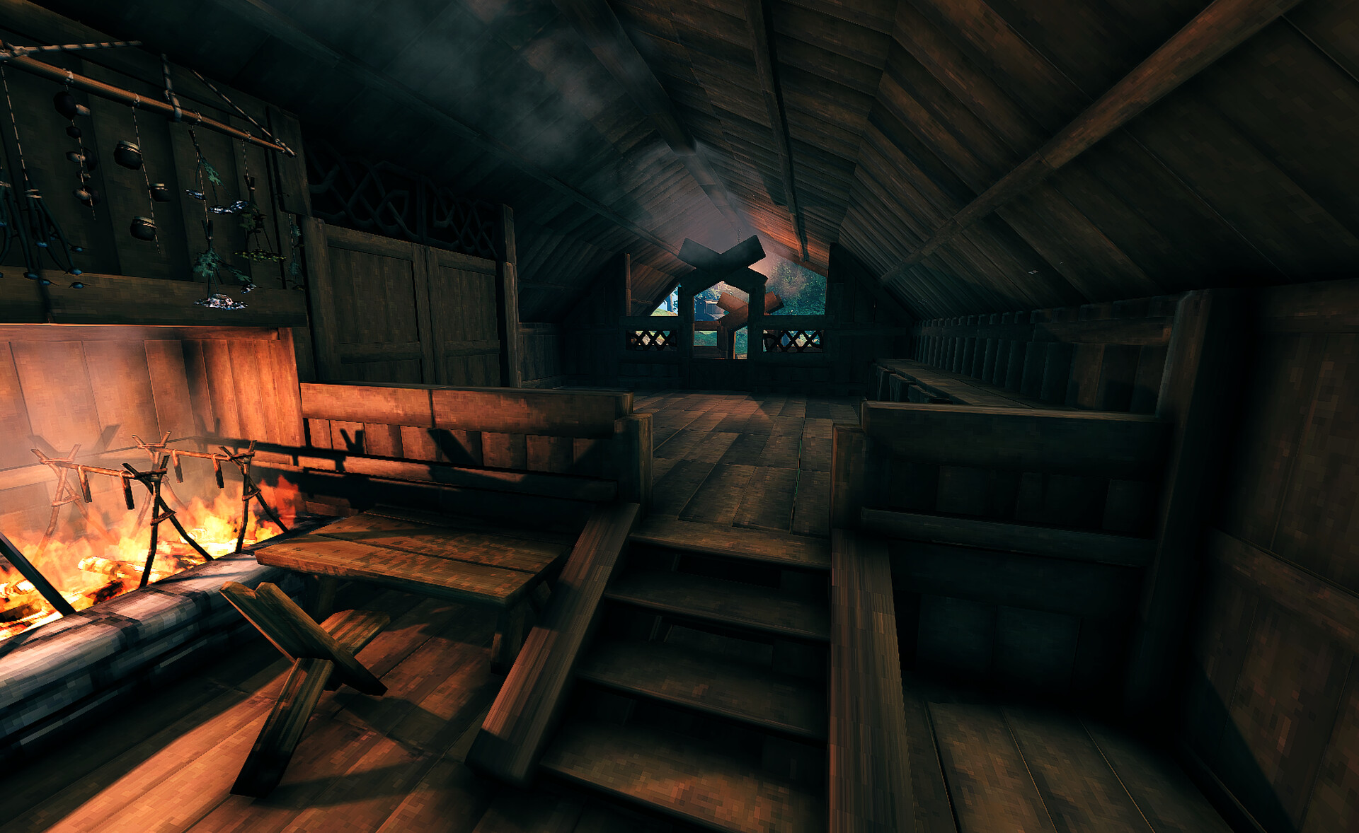 House with barn (animal shelter) Valheim Build