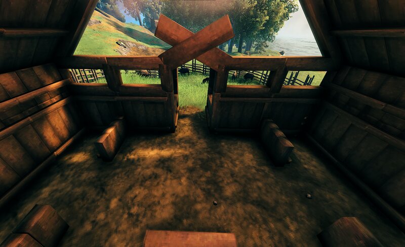 House with barn (animal shelter) Valheim Build