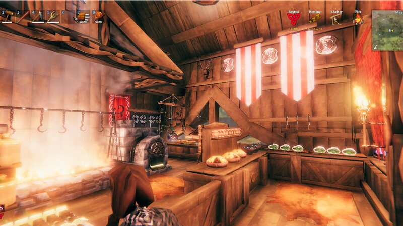 Decorating Garllok's longhouse: The kitchen Valheim Build