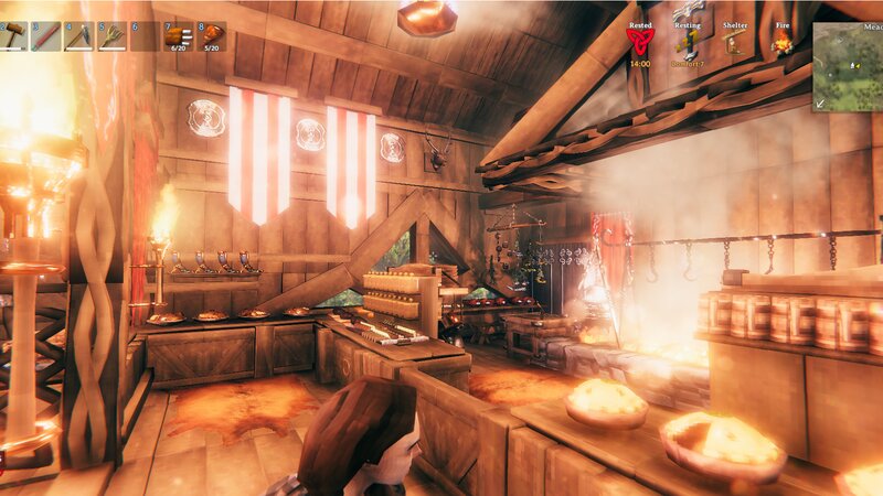 Decorating Garllok's longhouse: The kitchen Valheim Build