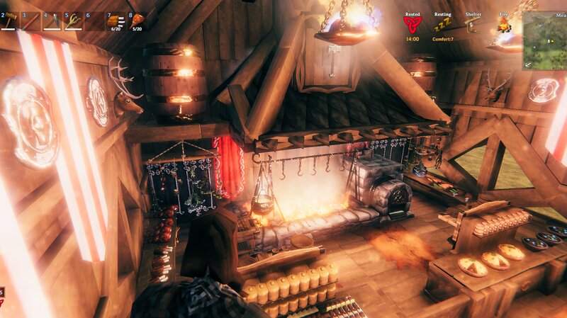 Decorating Garllok's longhouse: The kitchen Valheim Build