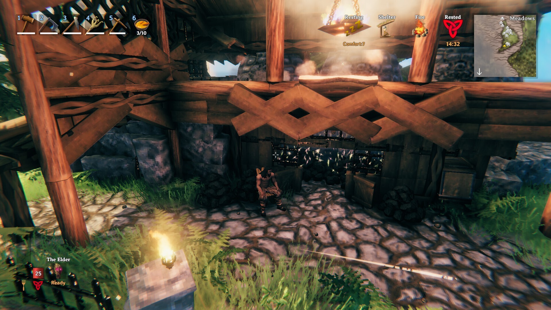 My charcoal refinery Valheim Build