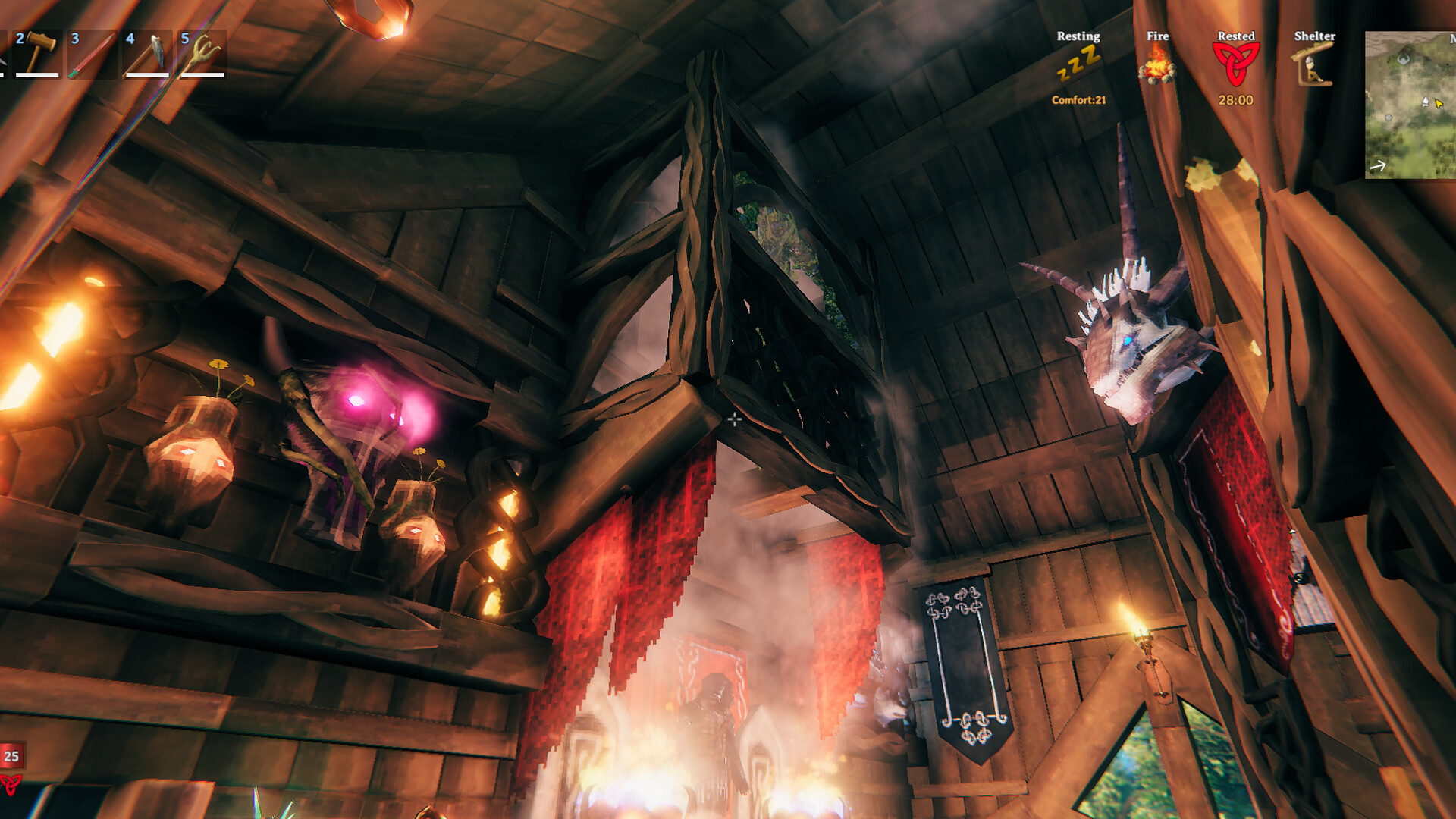 Decorating Garllok's longhouse: The hidden bedroom Valheim Build