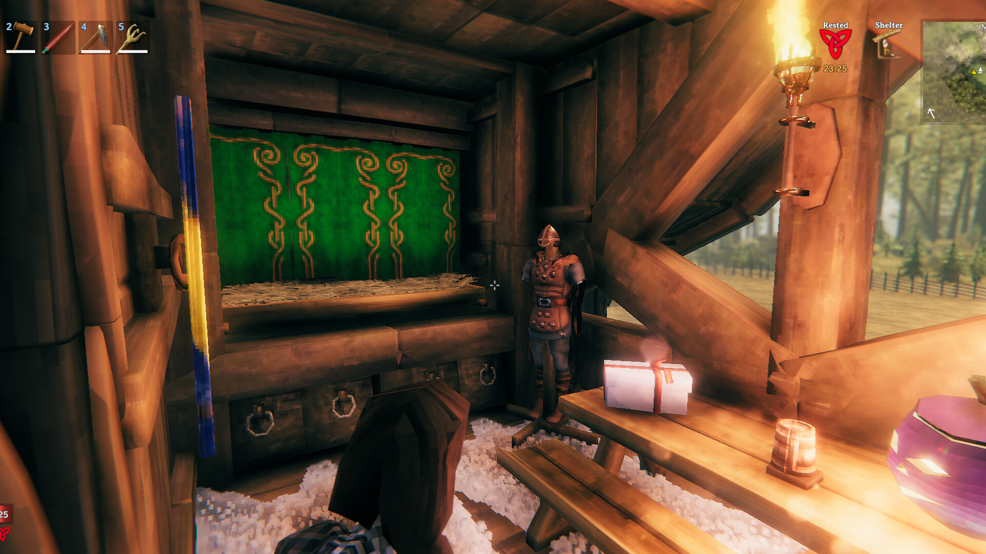 Decorating Garllok's longhouse: Guest rooms Valheim Build