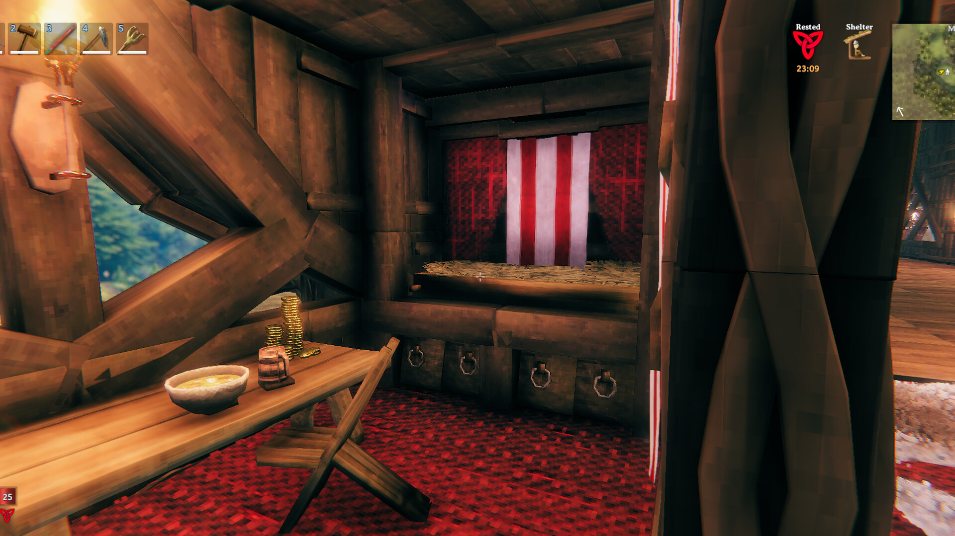Decorating Garllok's longhouse: Guest rooms Valheim Build