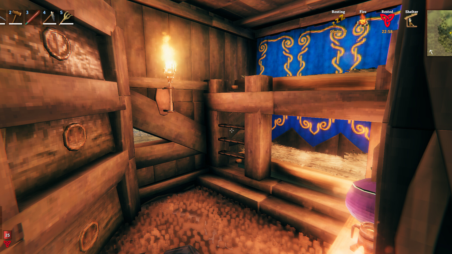 Decorating Garllok's longhouse: Guest rooms Valheim Build